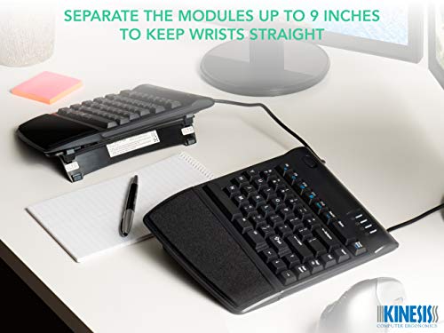 KINESIS Freestyle2 USB-C Ergonomic Keyboard w/ VIP3 Lifters for PC (9" Separation) (KB820PB-US)
