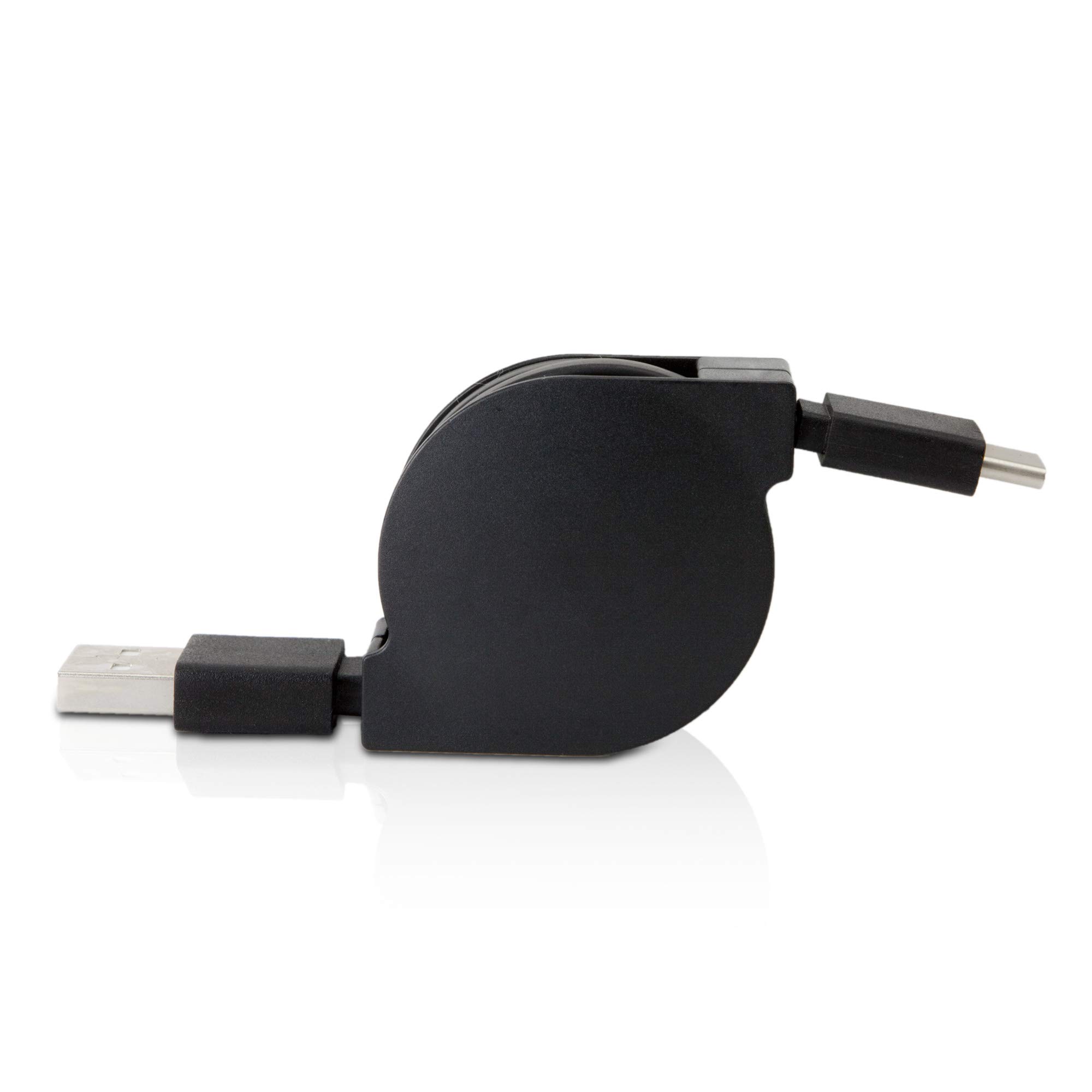 BoxWave Cable Compatible with Philips VoiceTracer (DVT4110) - miniSync - USB-A to USB Type-C, Retractable Cable - USB-A to USB Type-C for Philips VoiceTracer (DVT4110)
