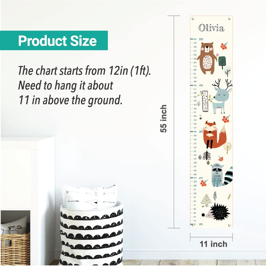 Personalized Kids Canvas Growth Chart, Height Chart, Growth Chart Banner