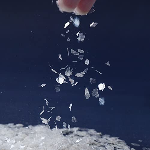 Natural Colored Mica Flakes,Gilding Flakes,Mica Flakes Glitter,Mica Flakes Leaf,Chunky Glitter Irregular Chips for Nail Arts Epoxy Resin Crafts Jewelry Making 2-4mm 120g (Pure White)