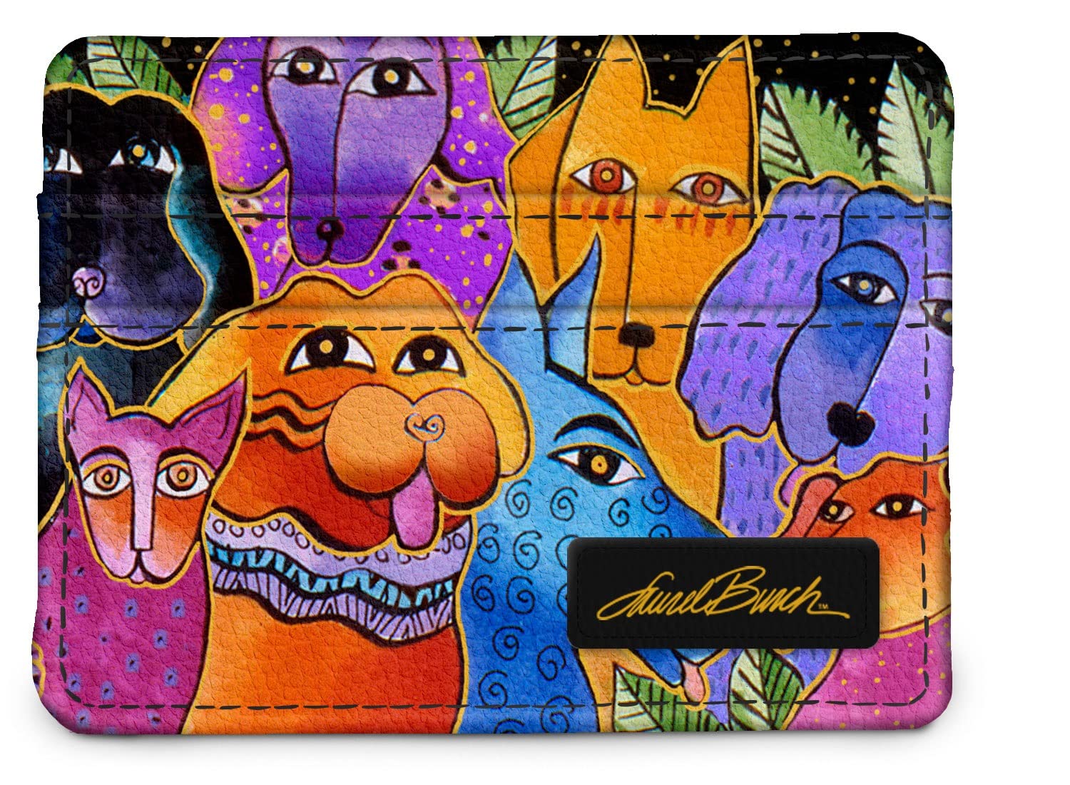 Monarque RFID Slim Wallet Laurel Burch Signature Collection (Laurel Burch Dogs And Doggies)