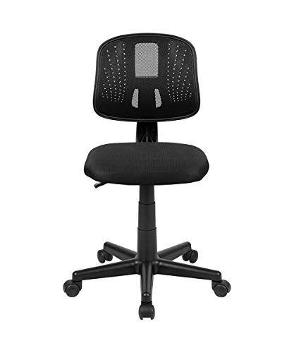 Flash Furniture Flash Fundamentals Mid-Back Black Mesh Swivel Task Office Chair with Pivot Back