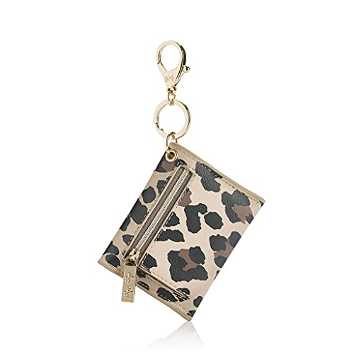 Itzy Ritzy β Itzy Mini Wallet Card Holder & Key Chain Charm; Can Clip to Diaper Bag, Purse, Travel Bag or Keychain; Leopard