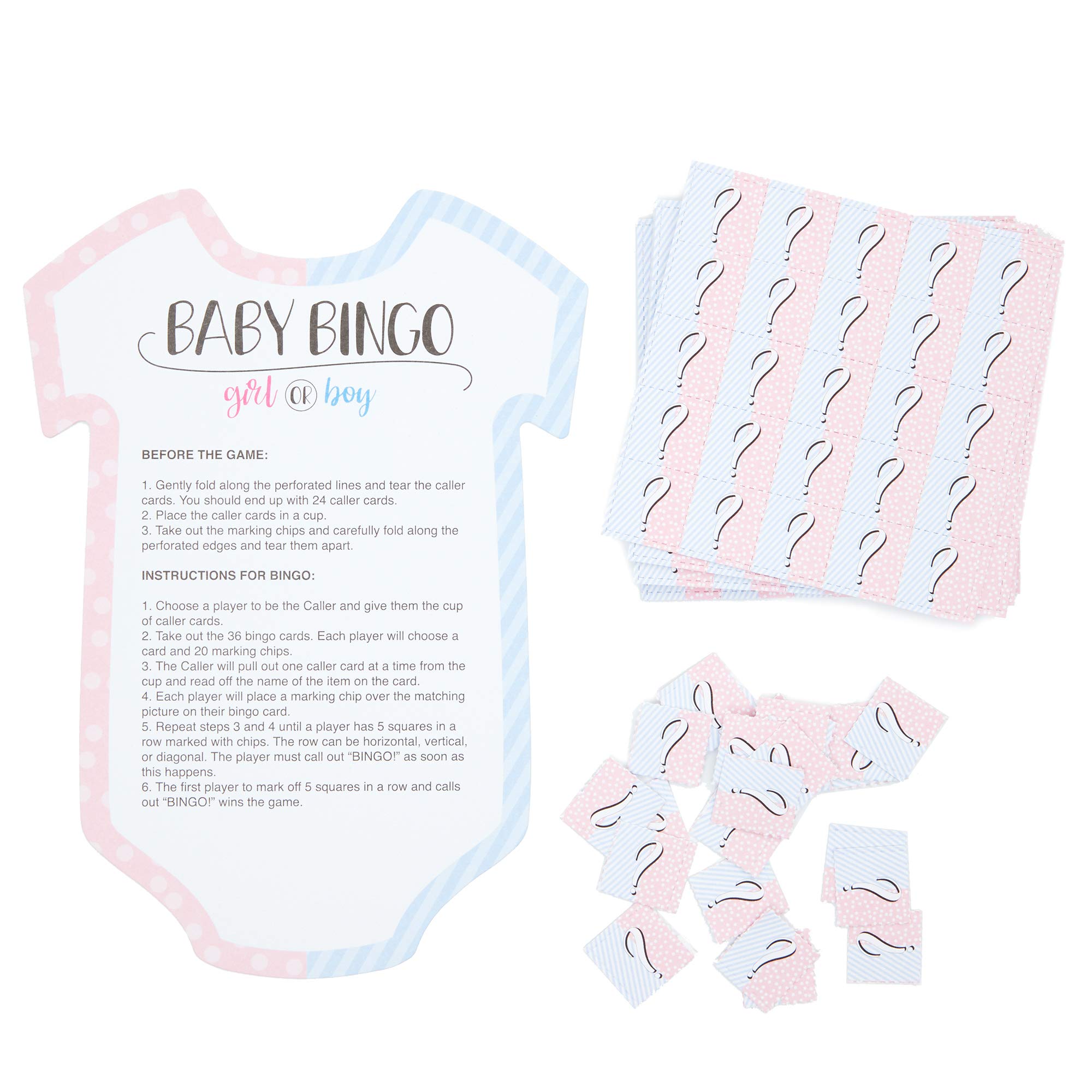 Gender Reveal Bingo Game Set, Party Supplies (38 Pieces)