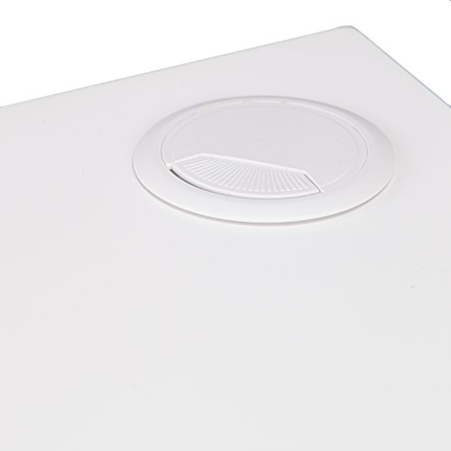SEI Furniture Flynn Floating Wall Mount Corner Desk - Storage Cubbies - Pure White Finish