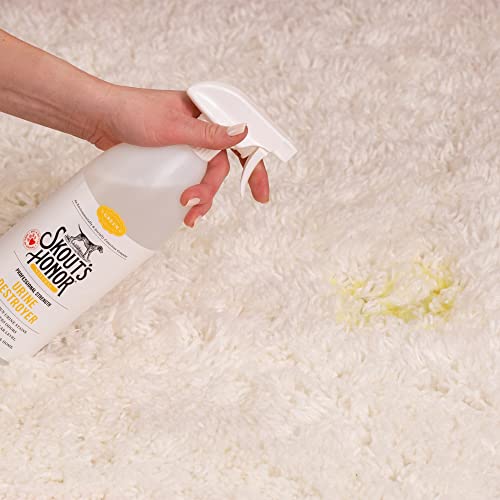 SKOUT'S HONOR: Professional Strength Urine Destroyer Breaks Down Urine Stains and Eliminates Odors, Quickly Removes Dog Urine, Vomit, Feces, & More, 35 oz