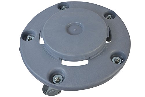 Janico 1041 Quiet Trash Can Dolly, Non Marking Casters, Round, 18"x18"x6", Grey