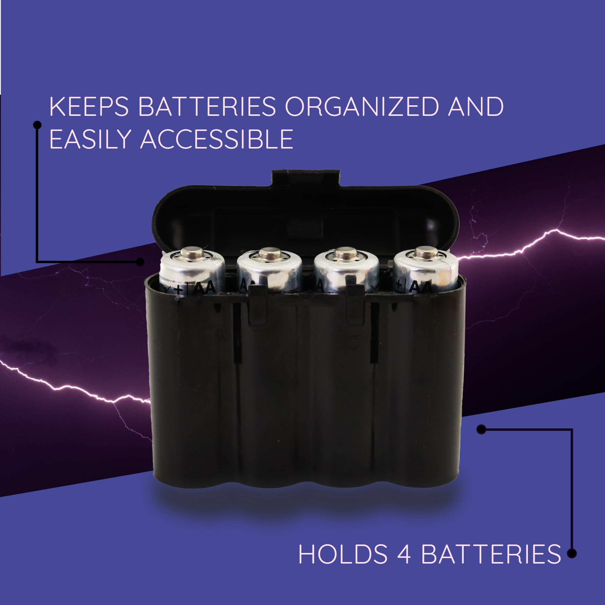 Powertron 10 Pack AA/AAA / CR123A Black Battery Holder Storage Cases