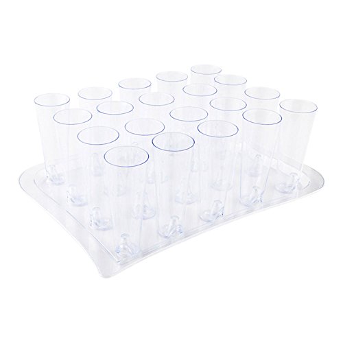 Restaurantware 5 Ounce Plastic Straight Wall Shooter Glasses, 100 Tall Small Plastic Cups - Recyclable, Crack-Resistant, Clear Plastic Clear Party Glasses, For All Types Of Drinks, Trays Sold Separate