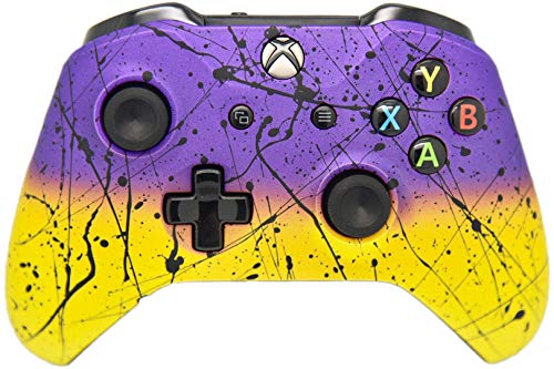 Hand Airbrushed Fade Custom Controller - Compatible with Xbox One (Matte Purple & Yellow)