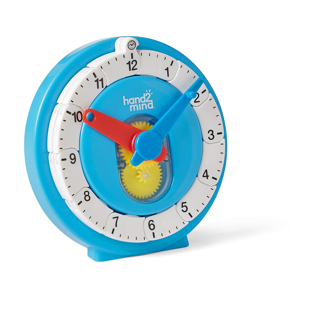 hand2mind Advanced NumberLine Clock™ for Kids Learning to Tell Time, Math Manipulatives for Telling Time, Analog Clock for Kids Learning, Learning to Tell Time Clock, Homeschool Supplies (1 Pack)