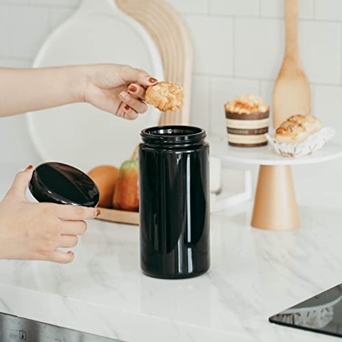 Infinity Jars 1 Liter (34 fl oz) Tall Extra Large Black Ultraviolet Glass Wide Mouth Screw Top Jar