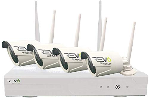 Revo America Wireless 4 Ch. NVR Surveillance System with 4 HD Wireless Outdoor Bullet Cameras