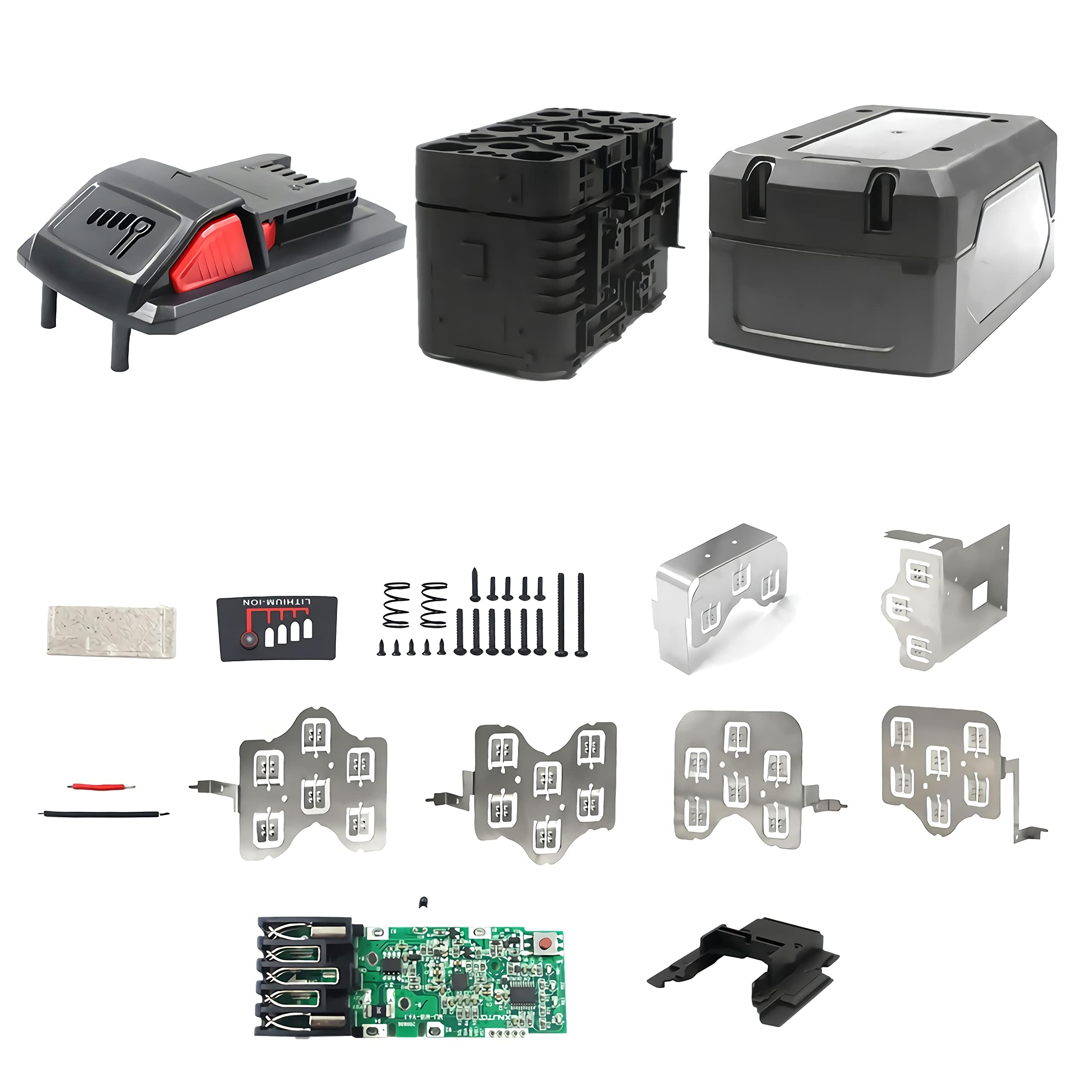Janllenton 18V 15-Cells 18650 Battery DIY Replacement Case for Milwaukee M18 48-11-1890, Plastic Battery case Replacement Repair Kit for Milwaukee M18 9.0Ah (Battery not Included)