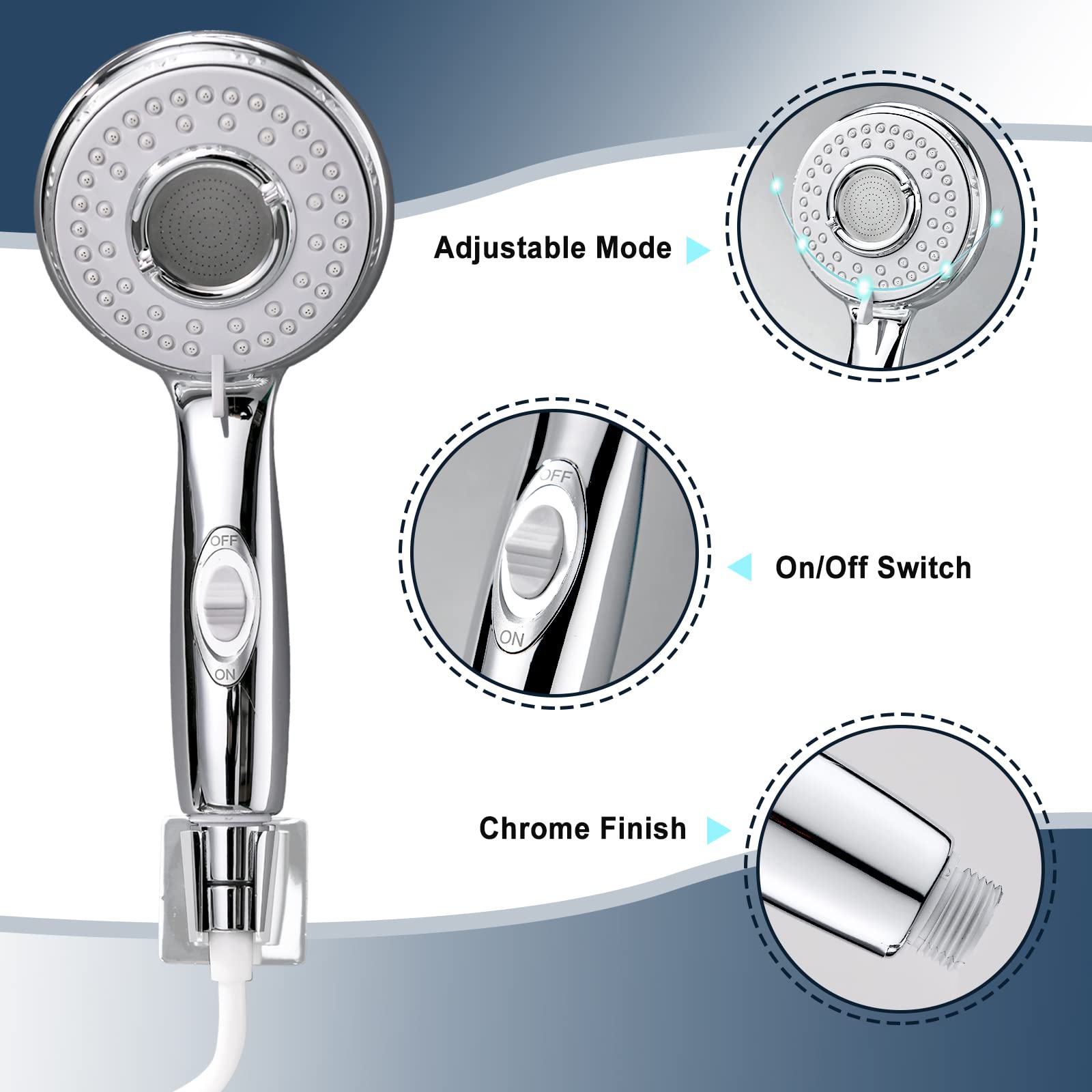 Shower Head Sink Faucet Sprayer for Hair Washing Pet Dog Rinse Baby Shampoo, Hand Held Shower for Bathtub Kitchen Bathroom