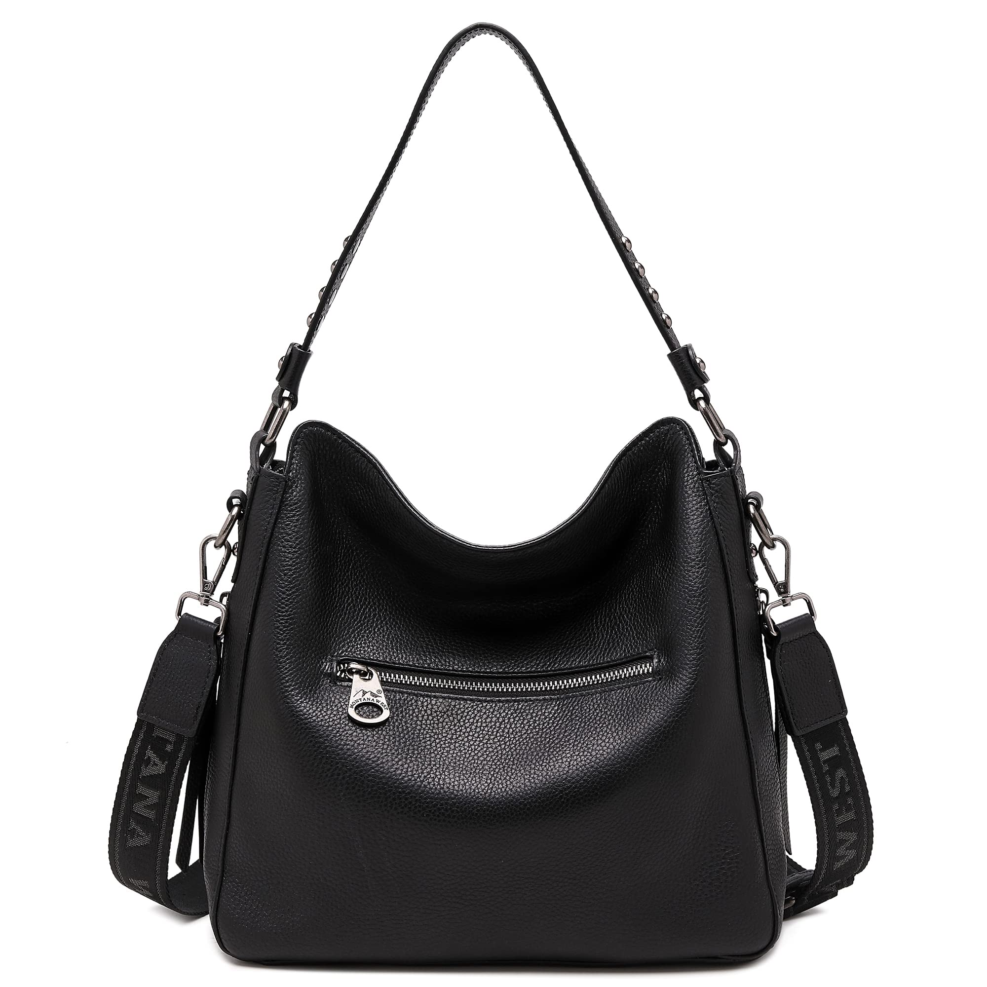Montana West Genuine Leather Concealed Carry Purses and Handbags for Women Handgun Tote Black MWL-G005BK