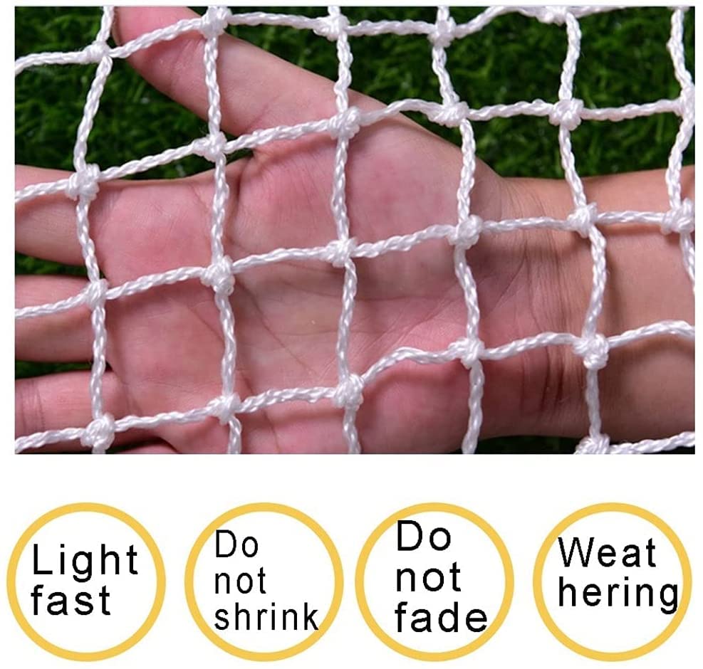 Braided Rope Net White Rope Net Baby Safety Rail Banister Stair Net Indoor Staircase Balcony Protection Anti-Fall Net 8mm*10cm Protective Net Stair Safety Net (Size:2 * 3m(6.6 * 9.