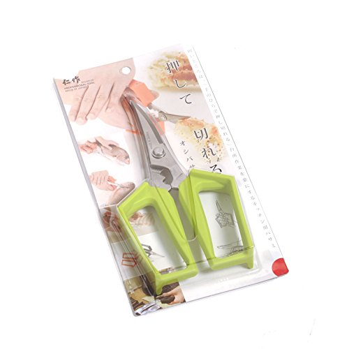 Nisaku NJP880-GRN Seafood & Shellfish Scissor made from Tomita (Est. 1960) Japanese Stainless Steel, 4", Green