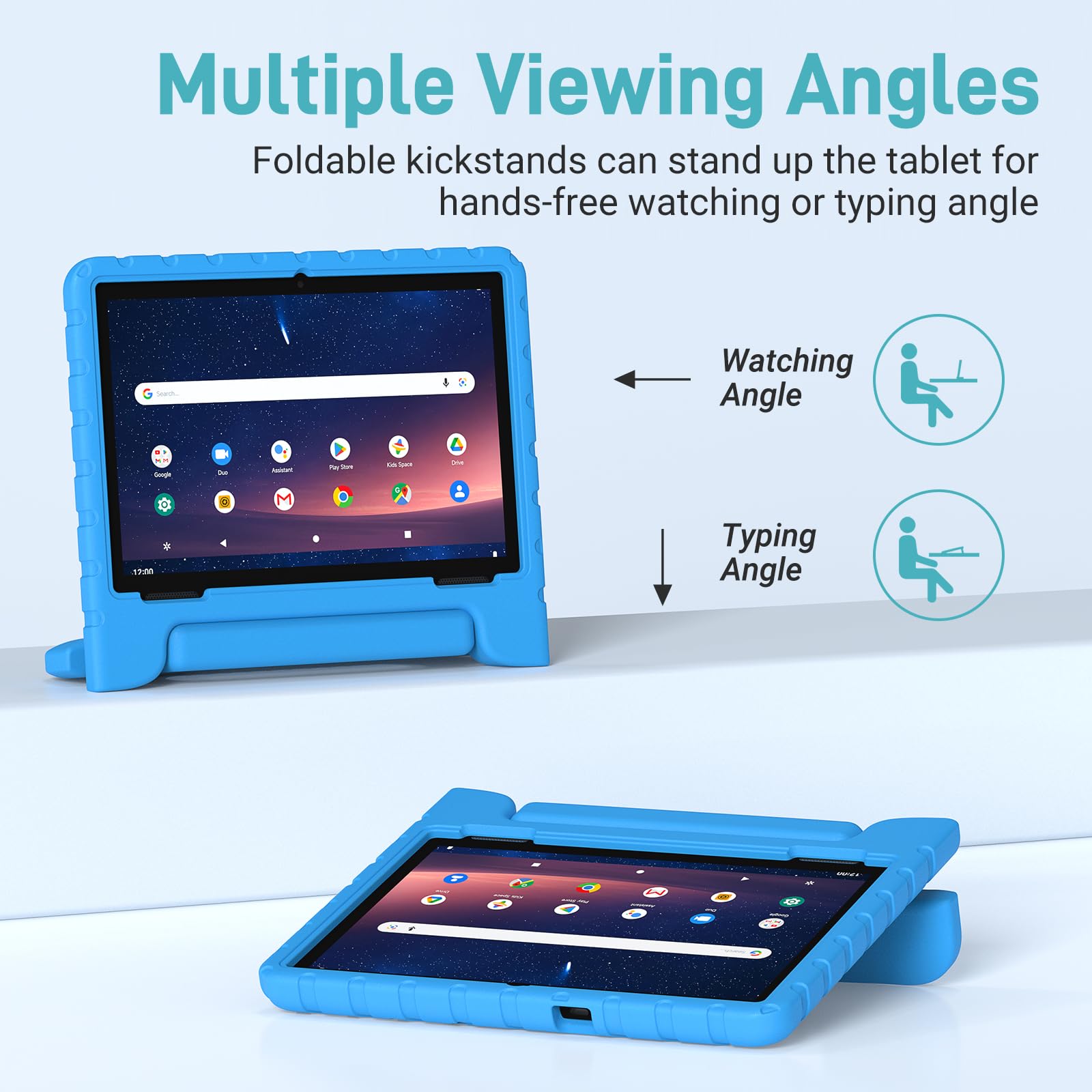 Bolete Case for Onn 10.1 Tablet Model 100011886 (2020 Generation 2) Kids 10.1 Inch Android Tablet Onn 10.1 Gen 2 Case with Handle EVA Foam Shockproof Washable Cover for Kids Adults, Children - Blue