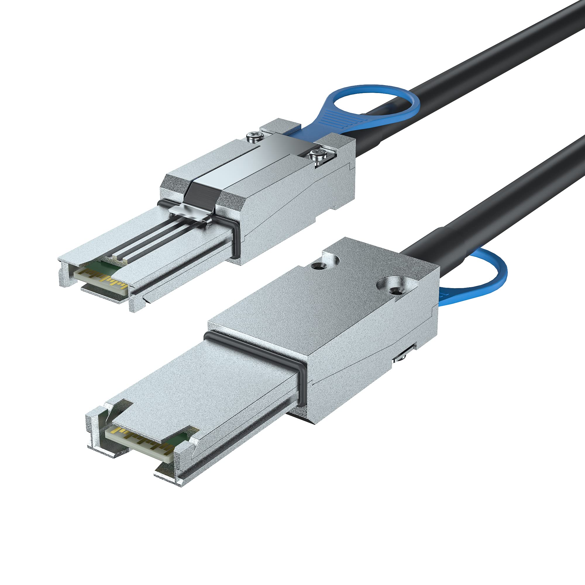 SFF-8088 to SFF-8088 External Mini SAS HD Cable, 3G/6Gbps SAS2.0 26Pin Hybrid Cable Attached SCSI for Raid Systems, DAS, External Storage Systems and Servers, 100-Ohm, 1-m(3.3ft)