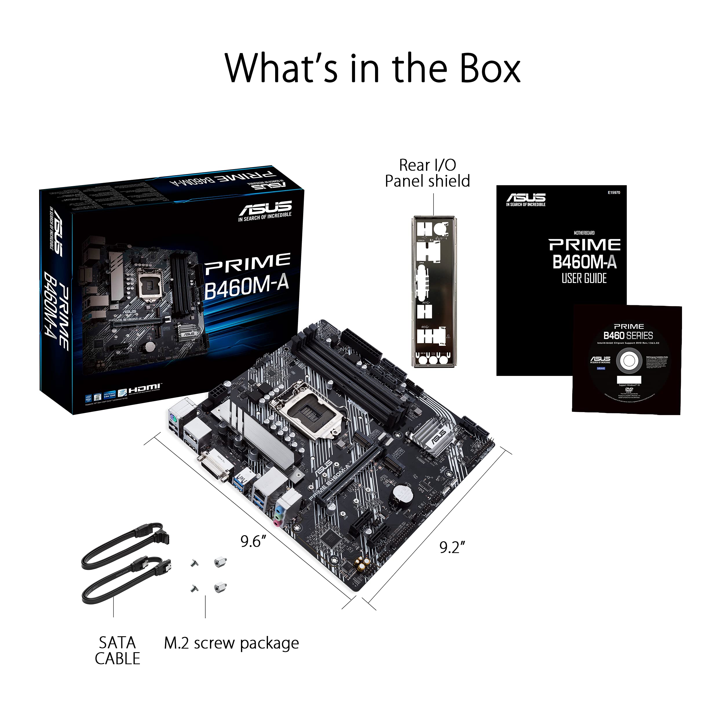 ASUS Prime B460M-A LGA 1200 (IntelĀ® 10th Gen) Micro ATX Motherboard (Dual M.2, 1Gb LAN, USB 3.2 Gen 1 Ports, HDMI, DisplayPort, 4K@60Hz and Aura Sync RGB)