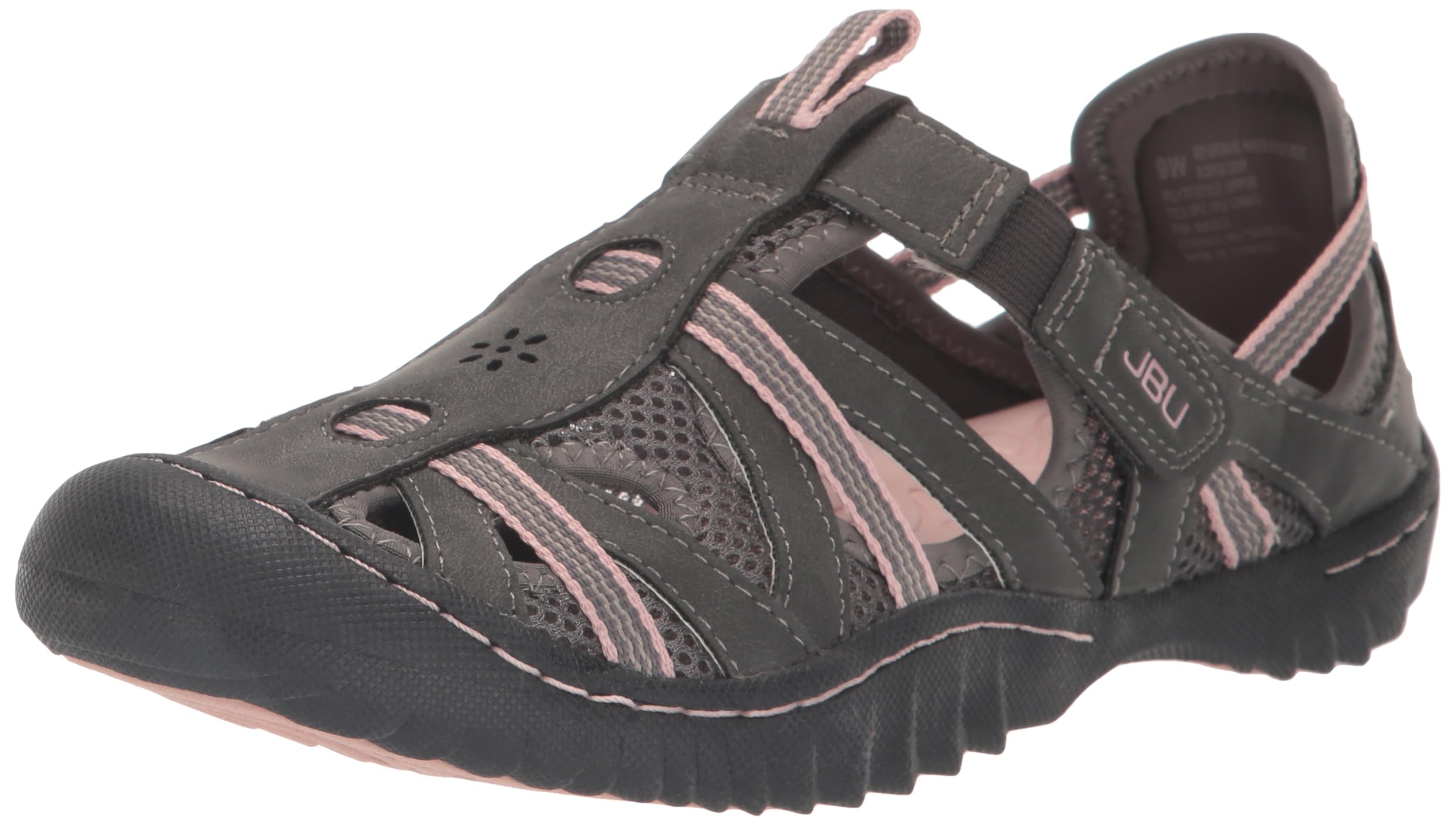 JBU by Jambu Women's Regional Water Ready Oxford Flat, Charcoal/Petal, 8
