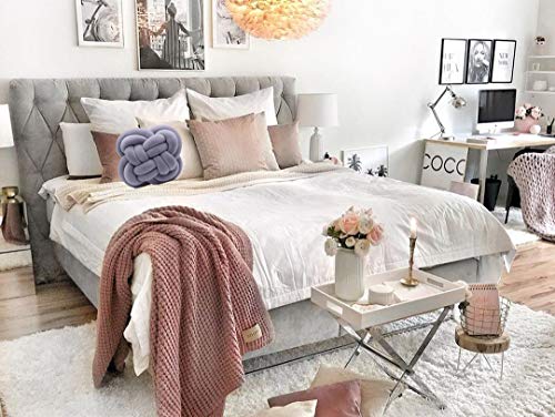 FLORAVOGUE Aesthetic Knot Throw Pillows Shaped Decor Cushion - Modern Home Sofa Decorative (Square 12 * 12, Light Grey)