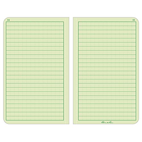 Rite in the Rain Weatherproof Hard Cover Notebook, 4 1/4" x 6 3/4", Green Cover, Universal Pattern (No. 970F-M), 6.75 x 4.25 x 0.625