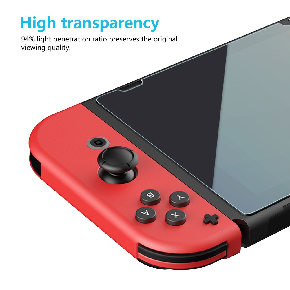 Glass Screen Protectors for Nintendo Switch Console 9H HD Tempered Glass Anti-Scratch Anti-Fingerprint Bubble Free with Cleaning kit