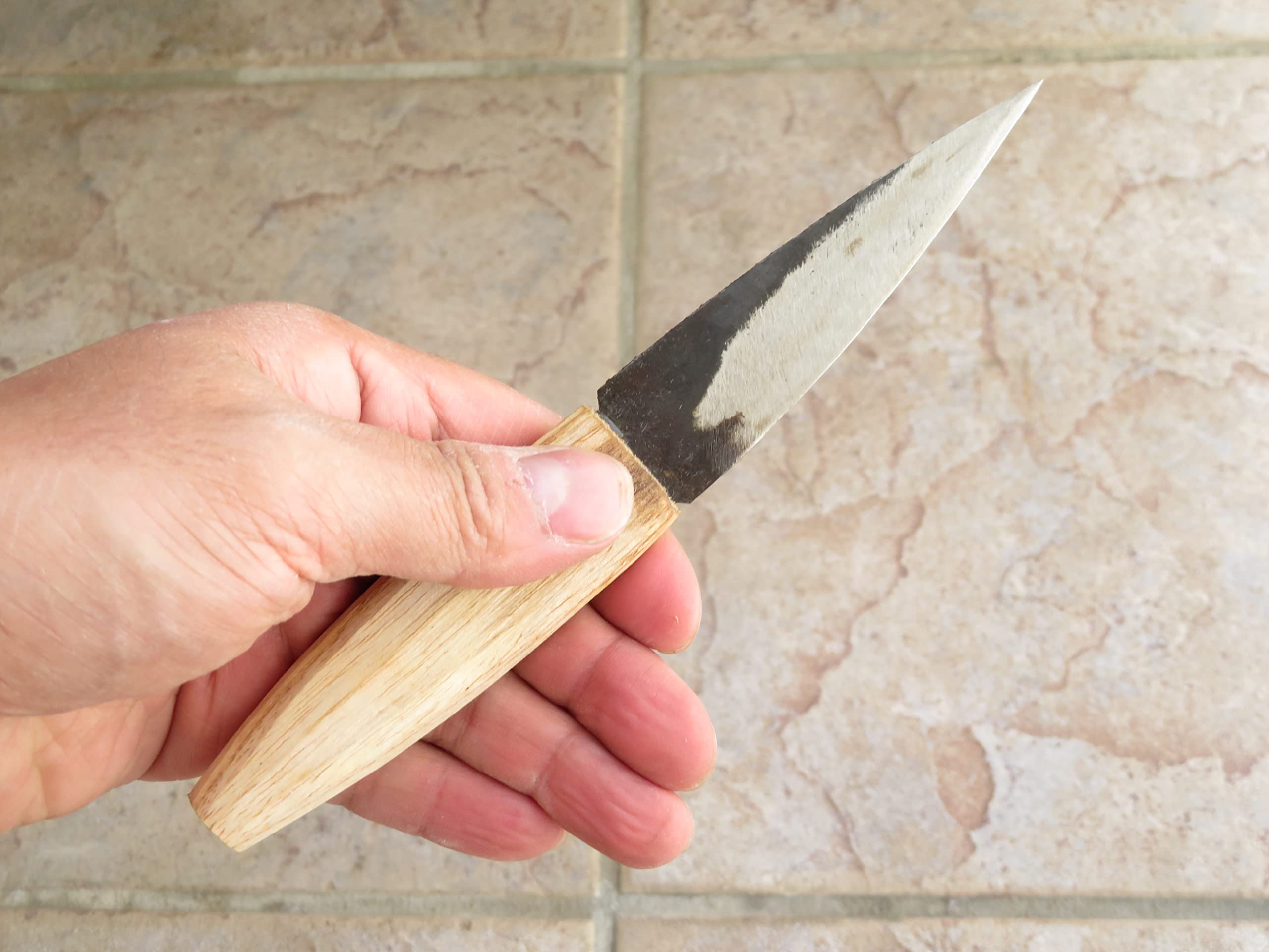 Crude - 3 Inch Asian Paring Knife - Carbon Steel - Thin, Light, SHARP !