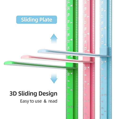 SNOPARD Growth Chart, Baby Height Chart,Spliced Height Ruler, Kids Height Measurement for Wall Sticker, Sliding Measuring Ruler for Nursery School Clinic with High Precision,79 inch (Green)