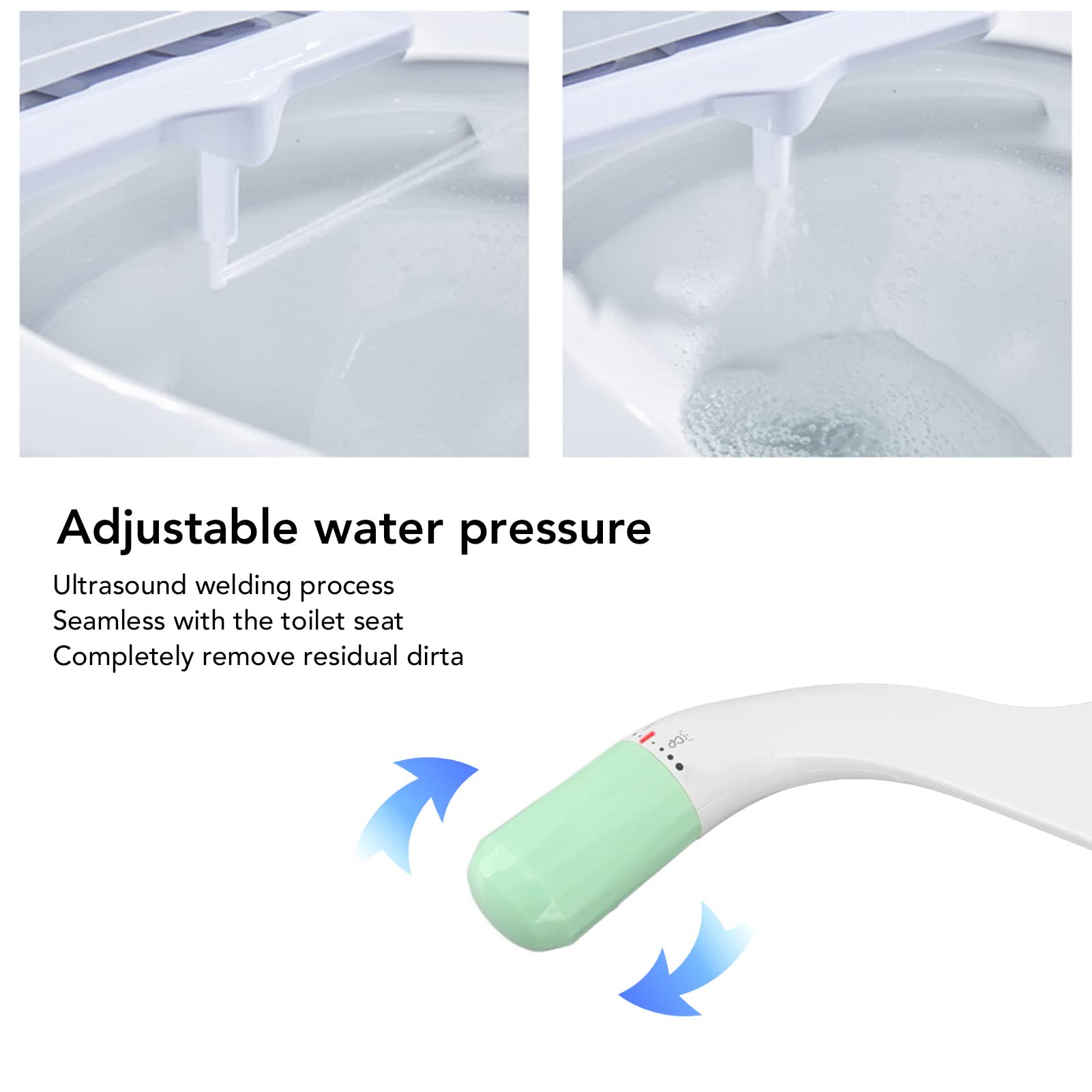 YWBL-WH Bidet Toilet Attachment Ass Washer Bidet with Self Nozzle, 7/8 Copper Tee