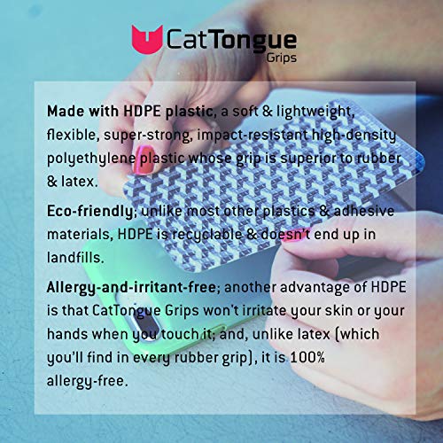 Non-Abrasive Cell Phone Grip by CatTongue - 2.25β x 4β Non Slip Grip for Smartphones Compatible with iPhone and Android, Universal Grip with No Added Bulk (Kitty Cat, Midnight)