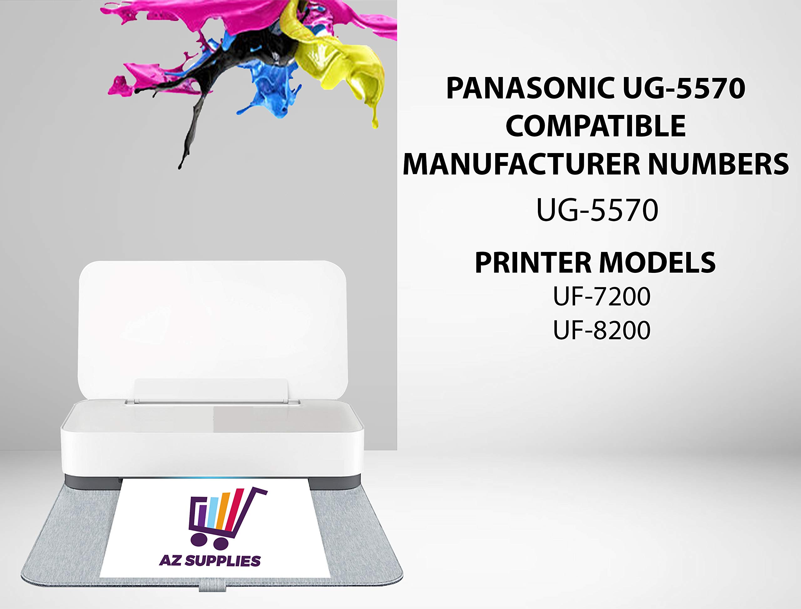 AZ SUPPLIES Compatible Toner Cartridge Replacement for Panasonic UG-5570 UG-5570 UF-7200 UF-8200 Black 2 Packs