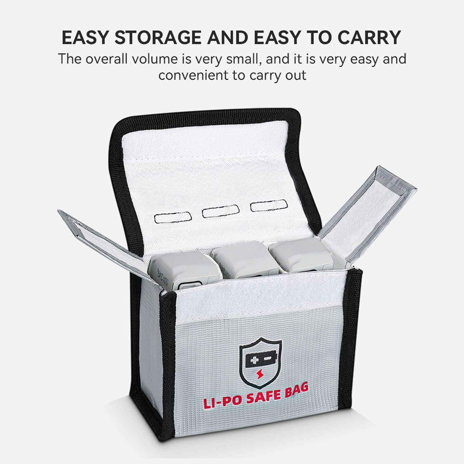 Antianxia Mini 3 Pro Lipo Battery Safe Bag Fireproof Explosion-Proof, Fire Retardant Lipo Bags, Batteries Charge Protector Bag,for DJI Mini 3 Pro Accessories (135x110x75mm)