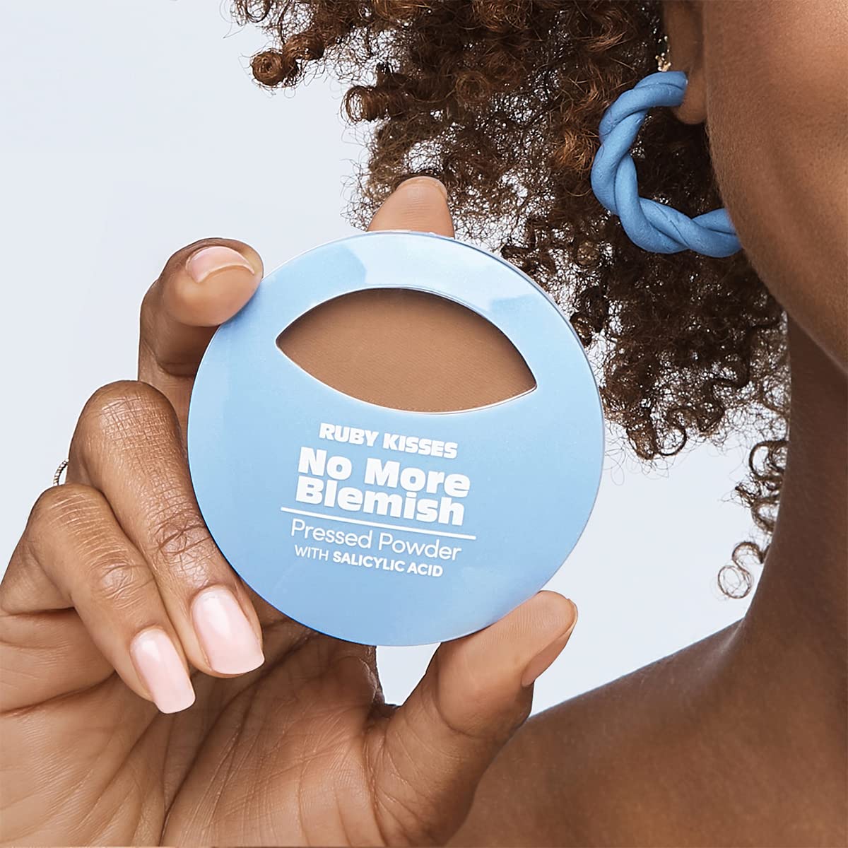 Ruby Kisses No More Blemish Face Powder with Salicylic Acid Korean Makeup Matte Finish Full Coverage Pressed Powder (Cafe Caramel)