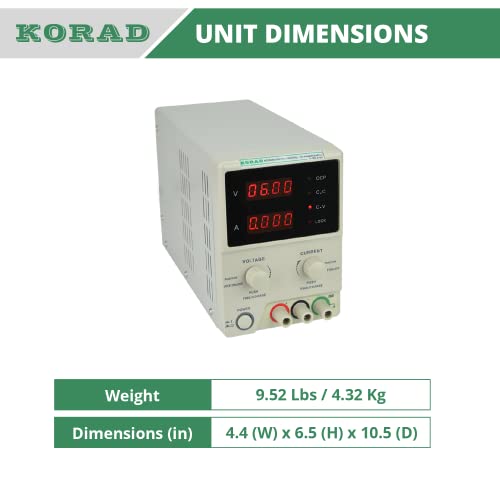 KORAD KD3005D - Precision Variable Adjustable 30V, 5A DC Linear Power Supply Digital Regulated Lab Gradeā¦
