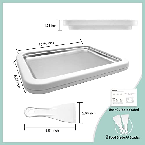 Instant Ice Cream Maker, Rolled Ice Cream Maker, Instant Gelato Pan/Roll, Homemade DIY Ice Cream for Fun Parent-Child Activities for Families White