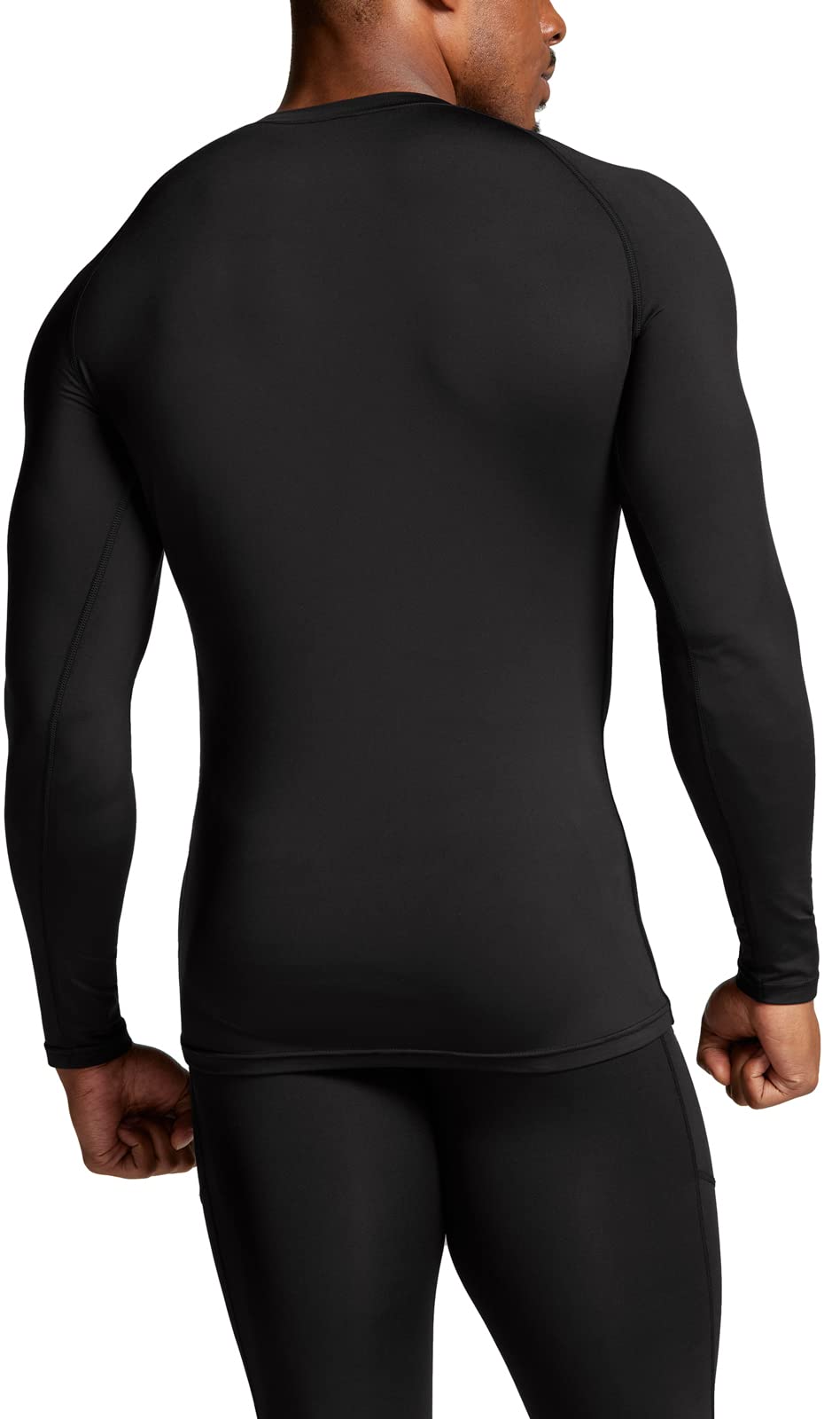 ATHLIO Men's Thermal Long Sleeve Compression Shirts, Winter Gear Sports Base Layer Top, Athletic Running T-Shirt, Active Top 3pack Black/Black/Black, Large