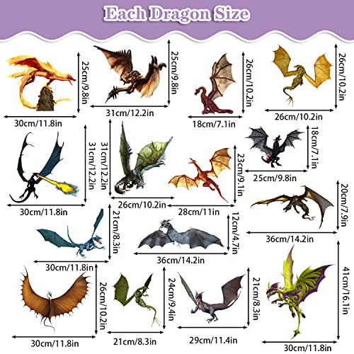 WOYINIS 3D Fantasy Dragon Wall Decal Peel & Stick Dragon Flying Wall Stickers Removable Vinyl Wall Art Decor for Kids Living Room Classroom Nursery Decoration