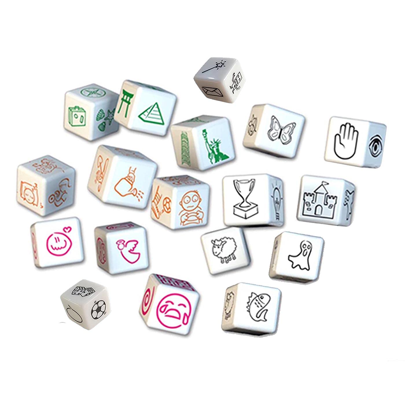 Happy Story 18 Cubes Bundle Sets Roll Cubes A Happy Trip and Challenge of Words and Stories 108 Images Unlimited Stories Combination Story Dice Game Set Imaginative Play for Kids