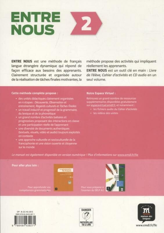 Entre nous 2 Livre de l'élève + Cahier d'exercises + CD: Entre nous 2 Livre de l'élève + Cahier d'exercises + CD (French Edition)