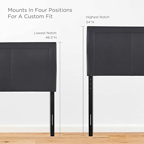 Modway Isabella Faux Leather Upholstered Queen Headboard in Black