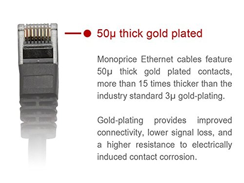 Monoprice - 109799 Flexboot Cat6 Ethernet Patch Cable - Network Internet Cord - RJ45, Stranded, 550Mhz, UTP, Pure Bare Copper Wire, 24AWG, 7ft, Black