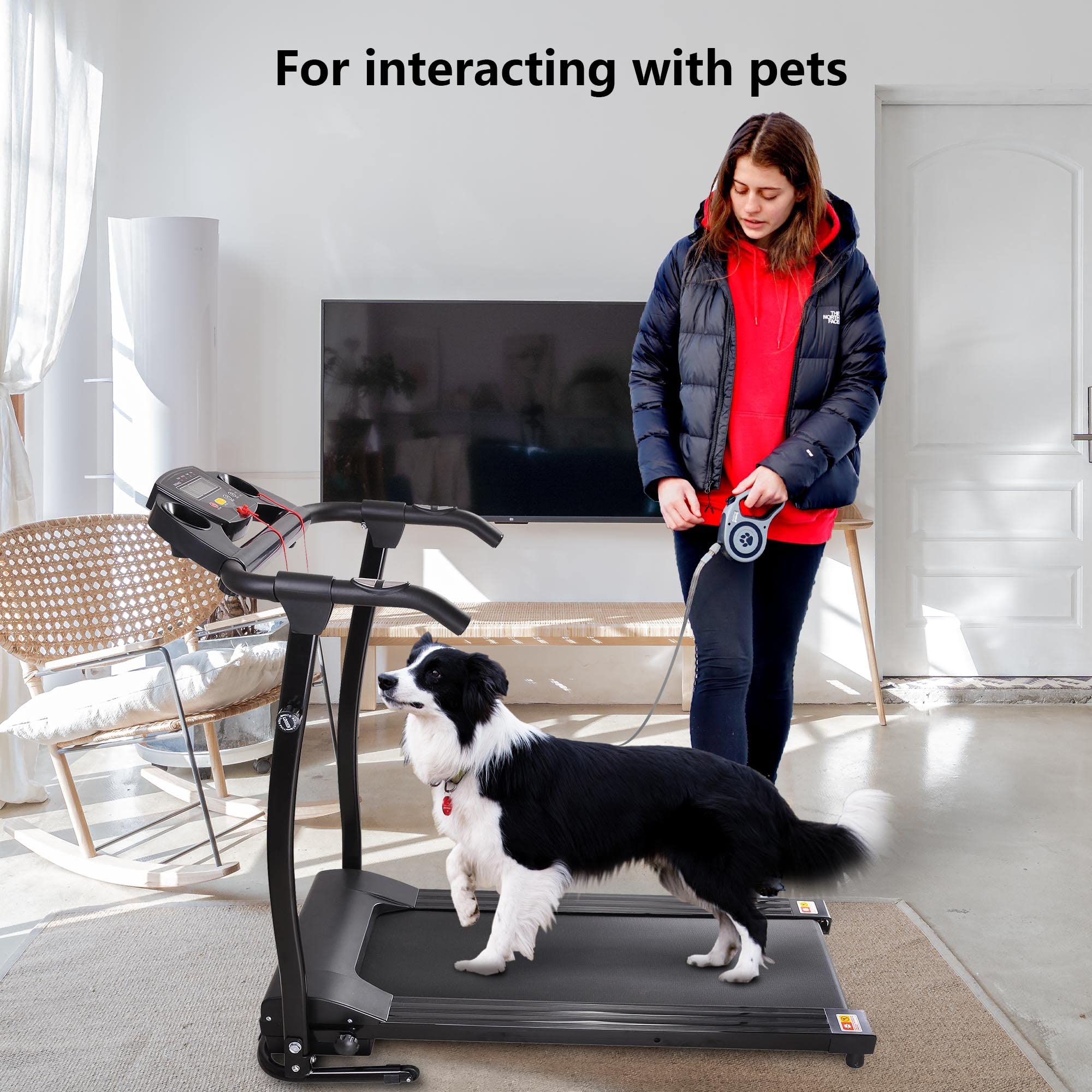AW Folding Electric Treadmill Portable Running Walking Treadmill with LCD Display Compact Treadmill for Home Cardio Exercise