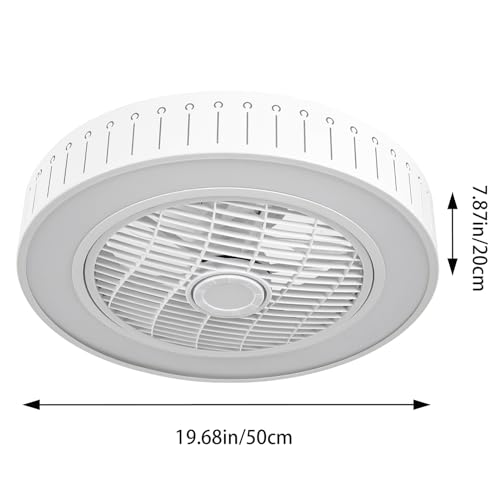 Ceiling Fan Light, Remote Control LED Lamp, Intdoor Round Dimmable 6 Wind Speeds Ceiling Fan with 5 Blades for Living Room, Dining Room, Foyer, Cottage, Bedroom, Dining Room, Study