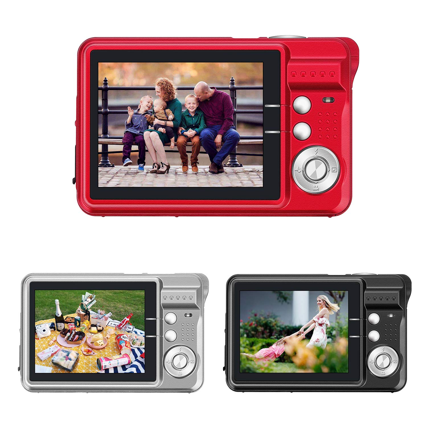 ATian 2.7" LCD HD Digital Camera Amazing Rechargeable Camera 8X Zoom Digital Camera Kids Student Camera Compact Mini Digital Camera Pocket Cameras for Kid/Seniors/Student (Red)