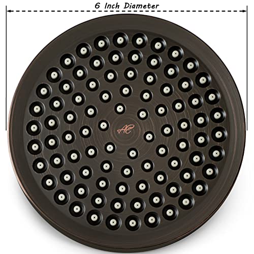 Aqua Elegante High Pressure Rain Shower Head - 6 Inch Luxury Rainfall Showerhead - Great Flow And Best Overhead With Adjustable Extension Arm, 2.5 GPM - Oil-Rubbed Bronze
