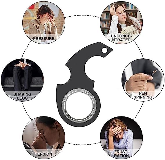 Keychain Spinner Toy, Portable Keyring Spinner Toy, Finger Keychain Spinner Portable Keychain Spinner, Novelty Keychains for Finger Exercise(2PCS)
