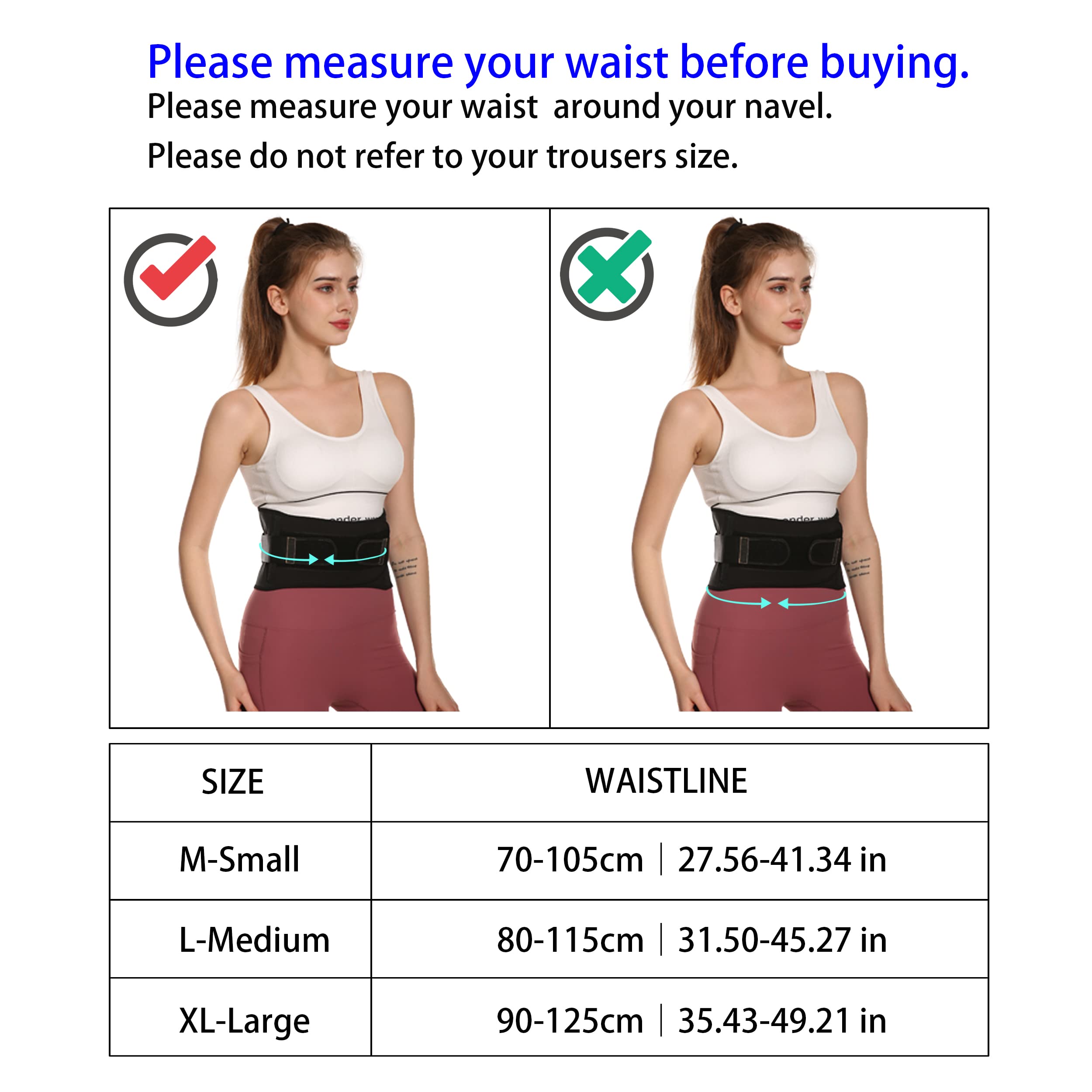 Back Brace Compression Lumbar Belt for Women Men to Support Lower Back, Widened Design to Relieve Back Pressure Pain and Protect Lumbar from Injury for Sports